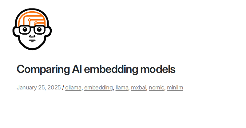 Comparing AI embedding models – Geir’s notes